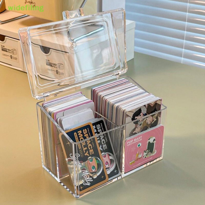 widefiling Transparent Acrylic Card Storage Box Holds 400 Postcards ...