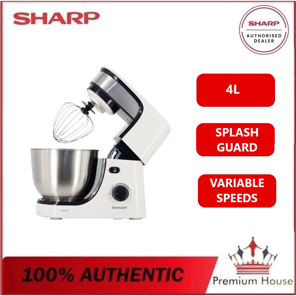 Sharp 350W 4.0L Stand Mixer with Stainless Steel Bowl EMS80WH | 300W 3 ...