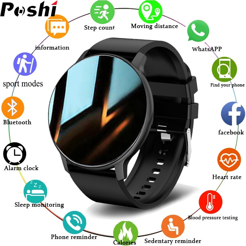 POSHI Smart Digital Watch Men Wristwatch Waterproof IP67 Color Touch ...