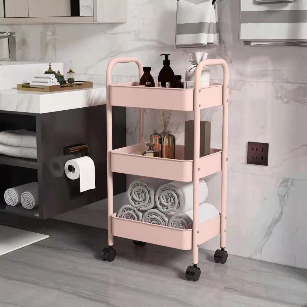Ready Stock 3 Tier Multipurpose Storage Rack Trolley Rack with Wheel ...