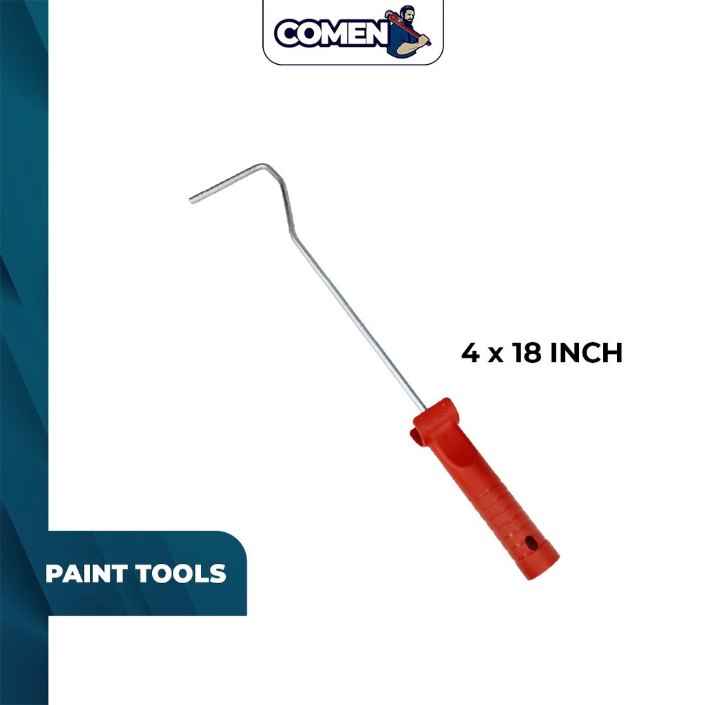 Paint Roller Handle 4 Inch x 18 Inch Maroon Universal Steel Plastic ...