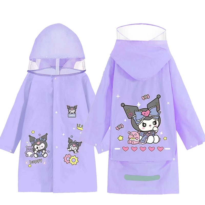 Sanrio Anime Kuromi Mymelody Pochacco Children's Cartoon Raincoat ...