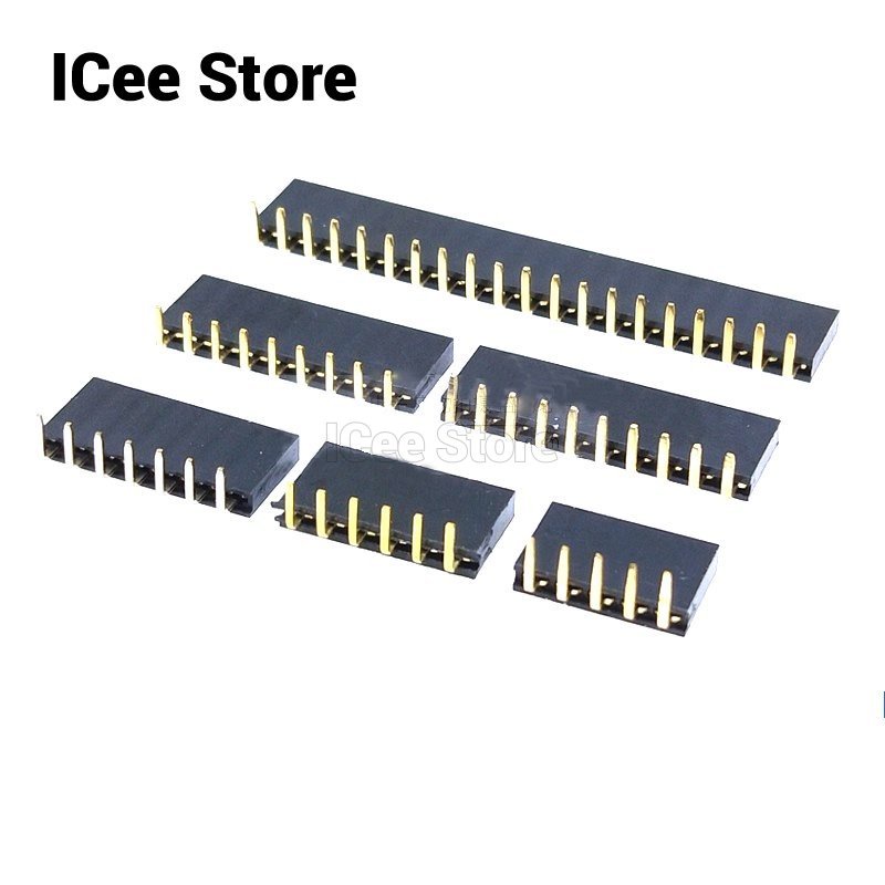 Single Row Header Right Angle Female Pin Header 2.54MM Pitch Strip Connector Socket | Shopee ...