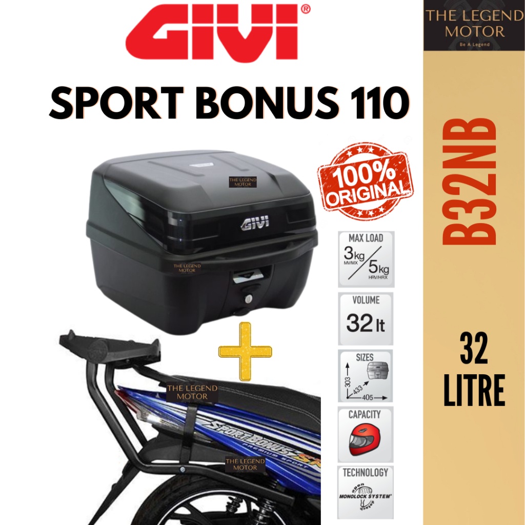 SYM EBONUS 110 EBONUS110 E BONUS 110 SR GIVI HRV HEAVY DUTY MONORACK MONO RACK J TAPAK REAR BOX ...