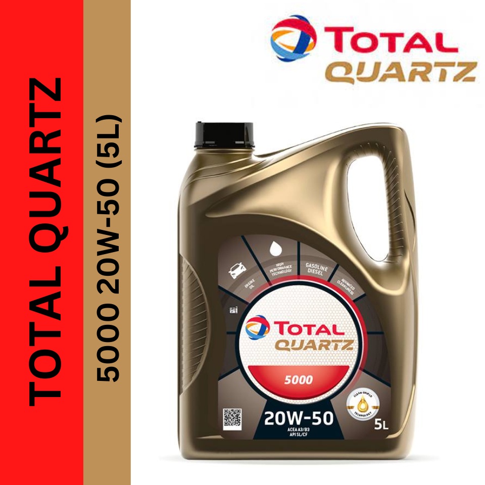 Total Quartz 5000 Engine Oil 20W-50 (5L) | Shopee Malaysia