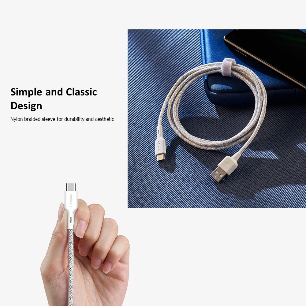 Innergie C-A 1.8meter Nylon braided sleeve Type C to USB-A Cable 3A ...