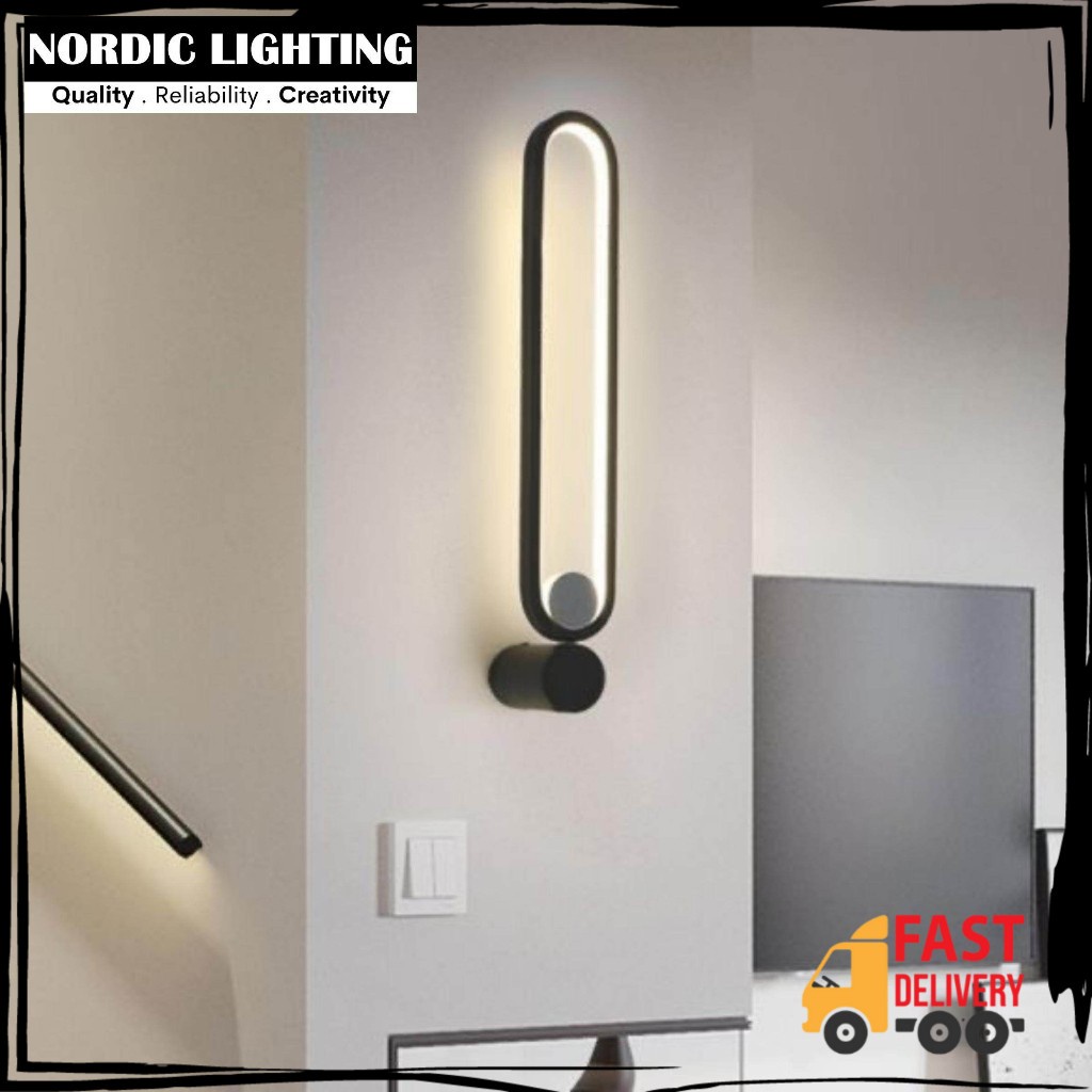 Nordic Lightings Minimalist Black Wall Light Line Indoor Decorative ...
