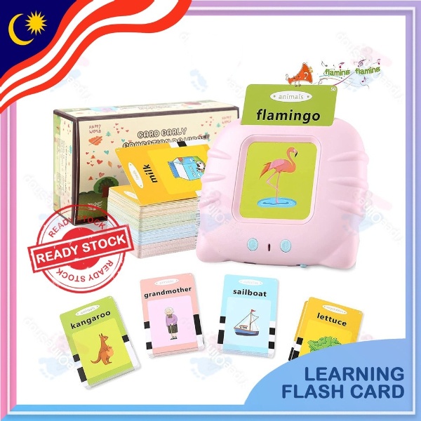 Kids Cartoon Learning English Card Reader Double Sided Cards Early ...