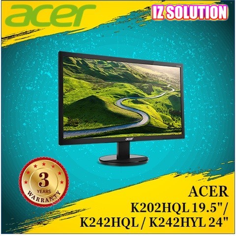 ACER K202HQL 19.5" 60Hz HD LED K202HQLA / K242HQL / K242HYL 24" FHD LED ...