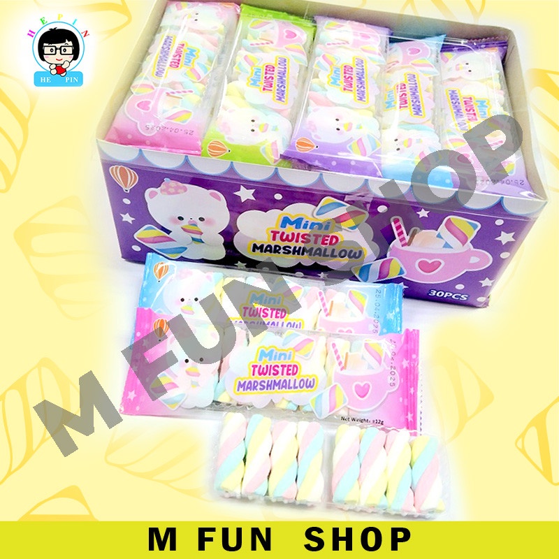 *Halal* Balloon Brand 30Pcs MIni Twisted Marshmallow ( ±12G x 30Pcs ...