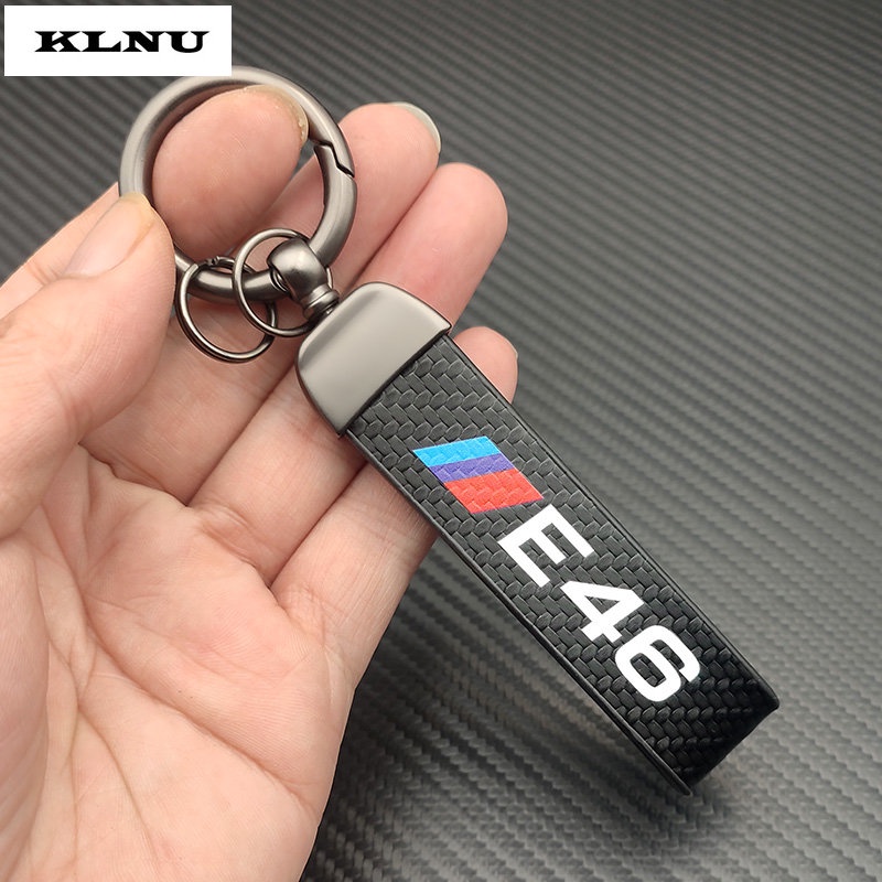 KLNU High Grade Carbon Fiber Leather Luxury Women Car Keychain For BMW ...