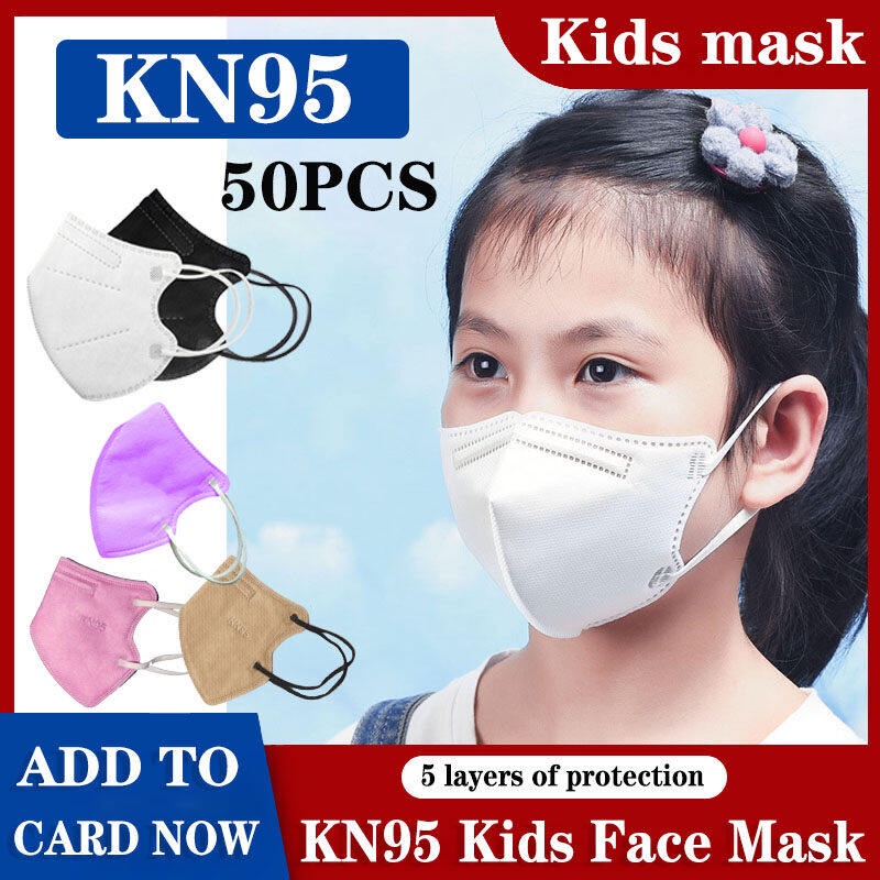 [for Kids 95]50pcs FaceMask for Kids Kn95 Child Protective Cover 5ly ...