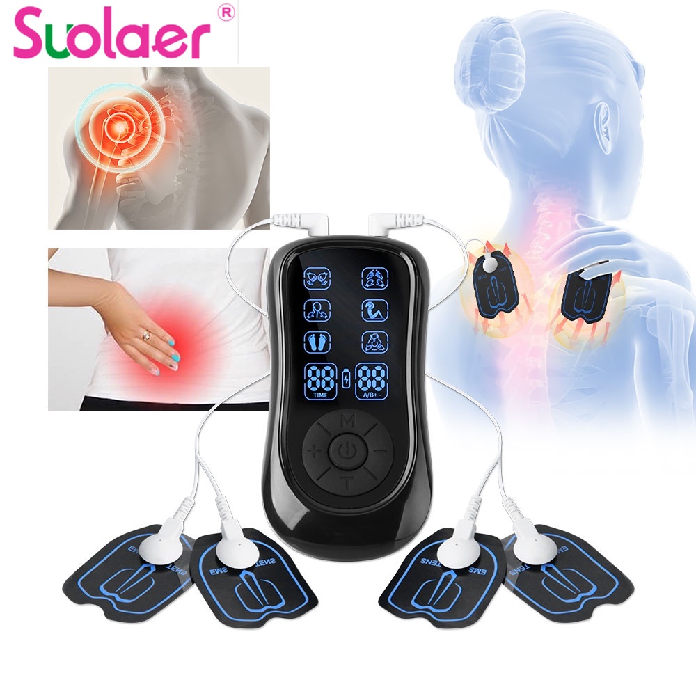 Suolaer USB Rechargeable EMS Meridian Pulse Physiotherapy Apparatus Imitation Human Physical ...