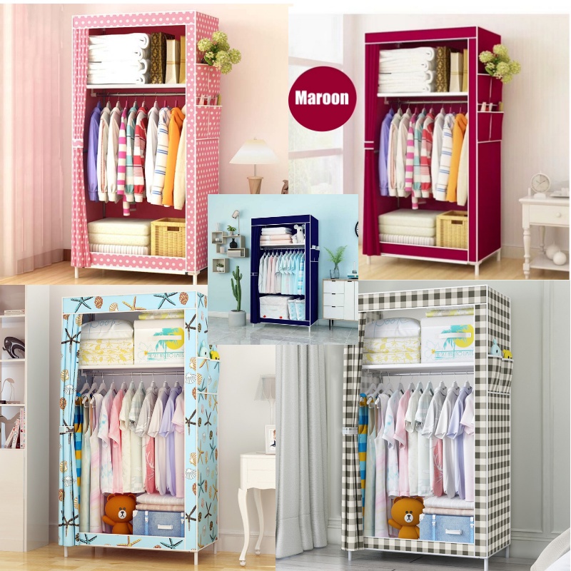 ALMARI KAIN BESI PASANG SENDIRI D.I.Y Zipped Wardrobe Self Assembly Non ...