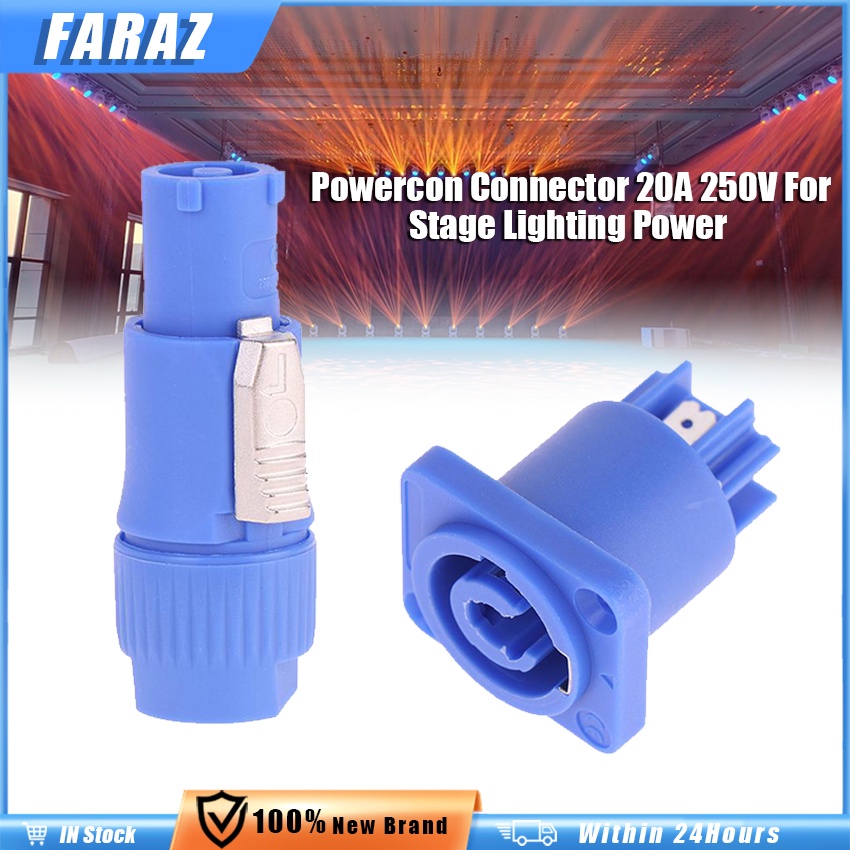 Blue Powercon Connector 20A 250V /3pin Chassis Socket for LED Screen ...