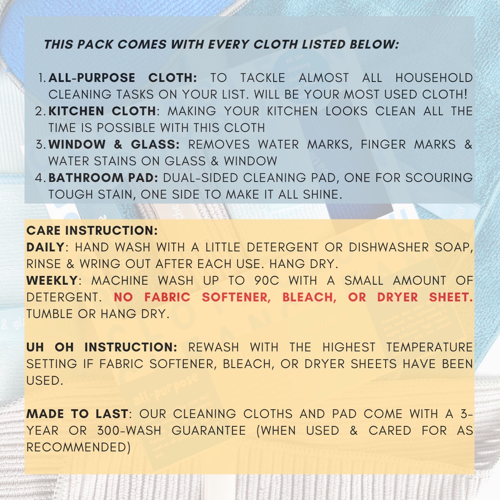 [NEW] CLEAN BUDDY CLOTH - CLEANING CLOTH PACK 4 IN 1, MULTIPURPOSE ...