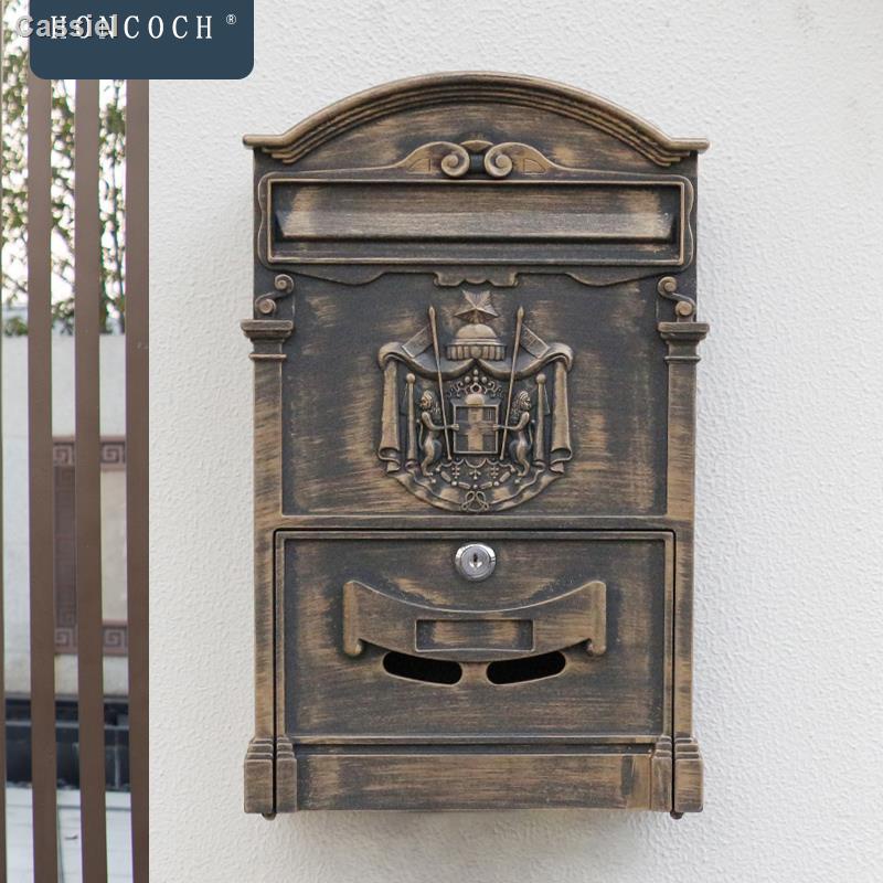 European-style retro post mailbox villa outdoor letter box waterproof ...