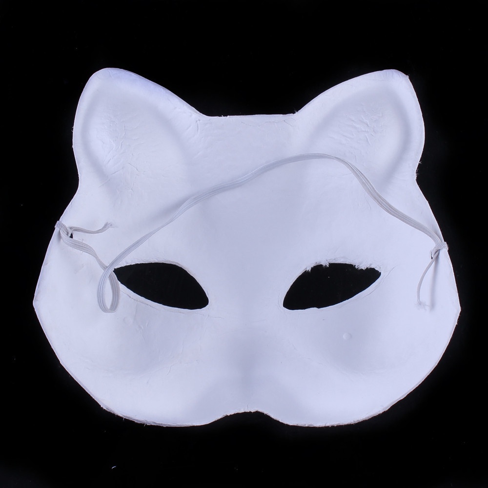 Japanese Mask Half Face Hand-painted Cat Fox Mask Anime Demon Slayer ...