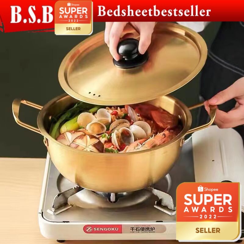 B.S.B Korean-style Gold Noodle Pot 韩式双耳面锅 Periuk Mee Korea Emas ...