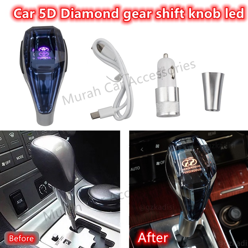 Car gear shift knob 5d diamond led automatic Perodua Proton Toyota ...