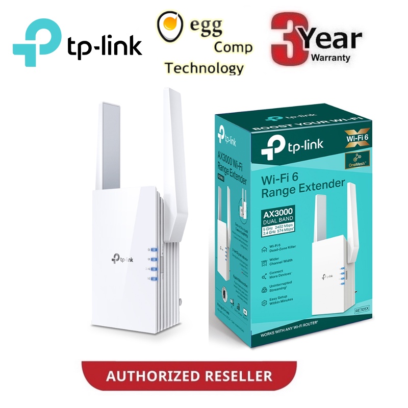 TP-LINK RE705X AX3000 ( 2.4Ghz + 5Ghz ) OneMesh Gigabit Repeater WiFi 6 ...