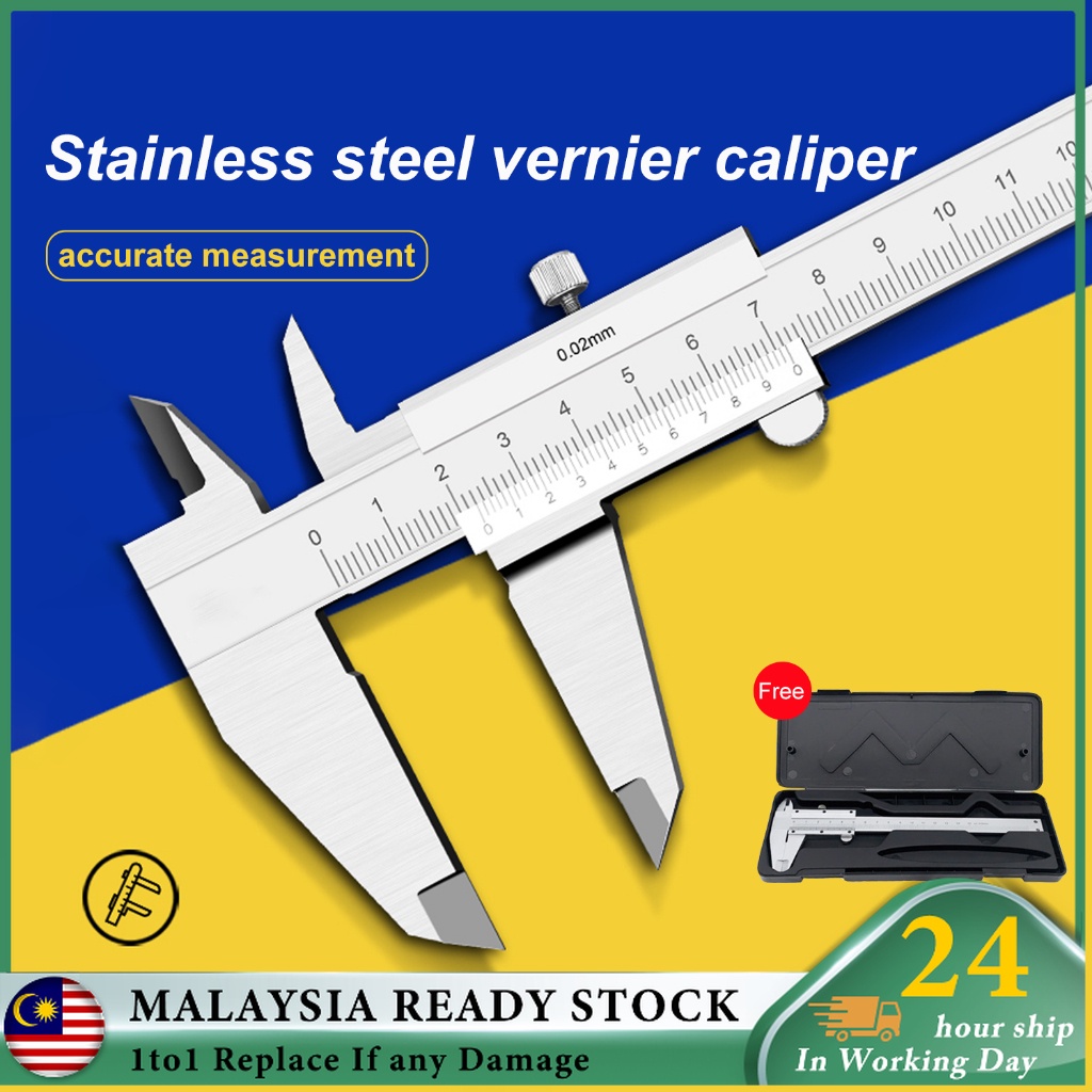 6" 0-150mm Vernier Caliper 0.05mm Metal Calipers Gauge Micrometer ...