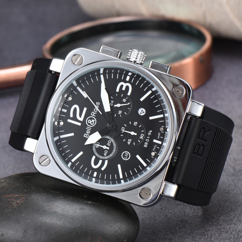 New Fashion Sports B & R Brand Full-Function Square Quartz Men's Watch ...