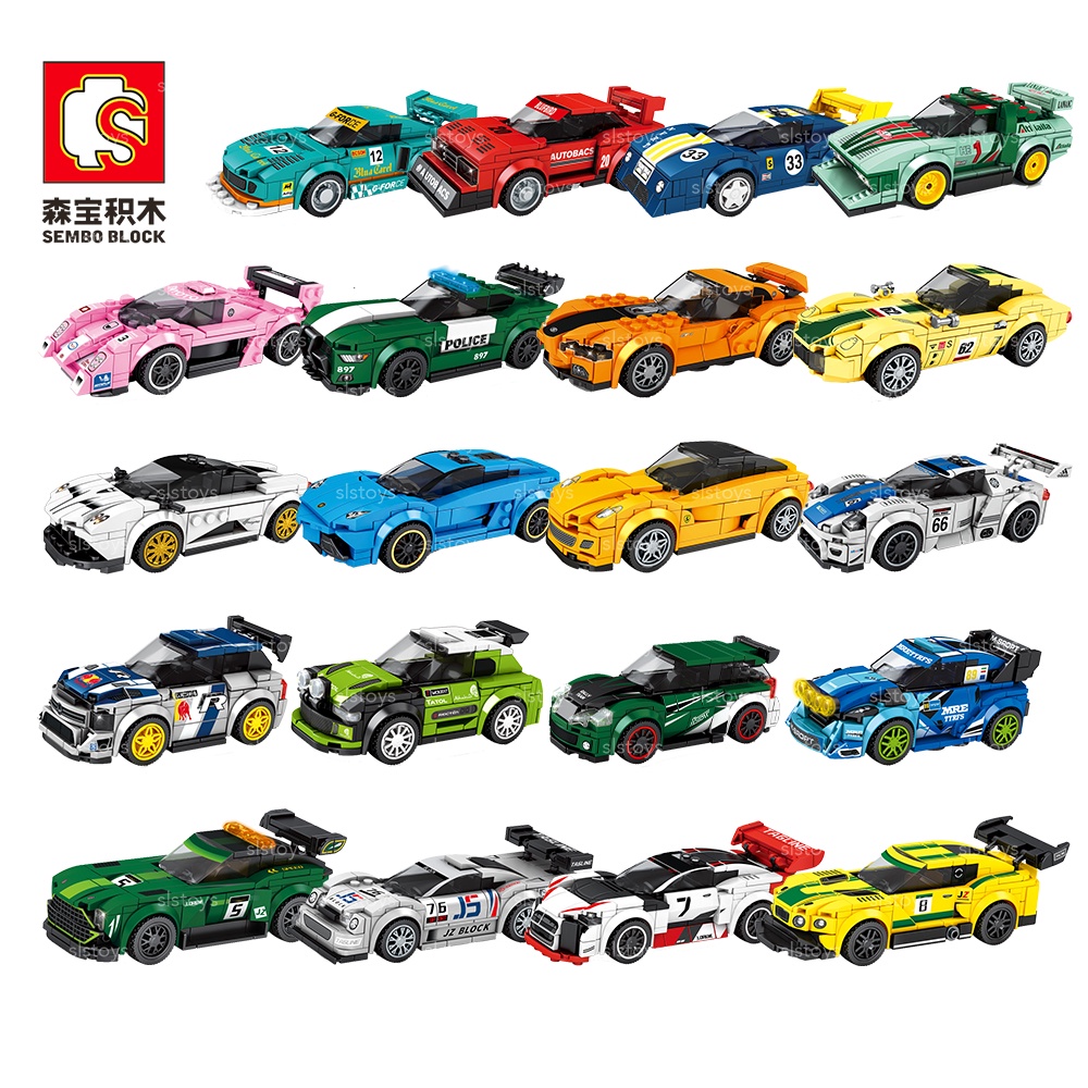 Sembo Block Famous Car World Racing Circuit Transport Vehicle Building ...