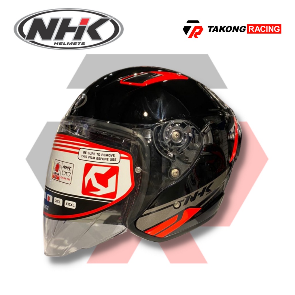 NHK Helmet S1 GP Pro Solid R Black Red Glossy | Shopee Malaysia