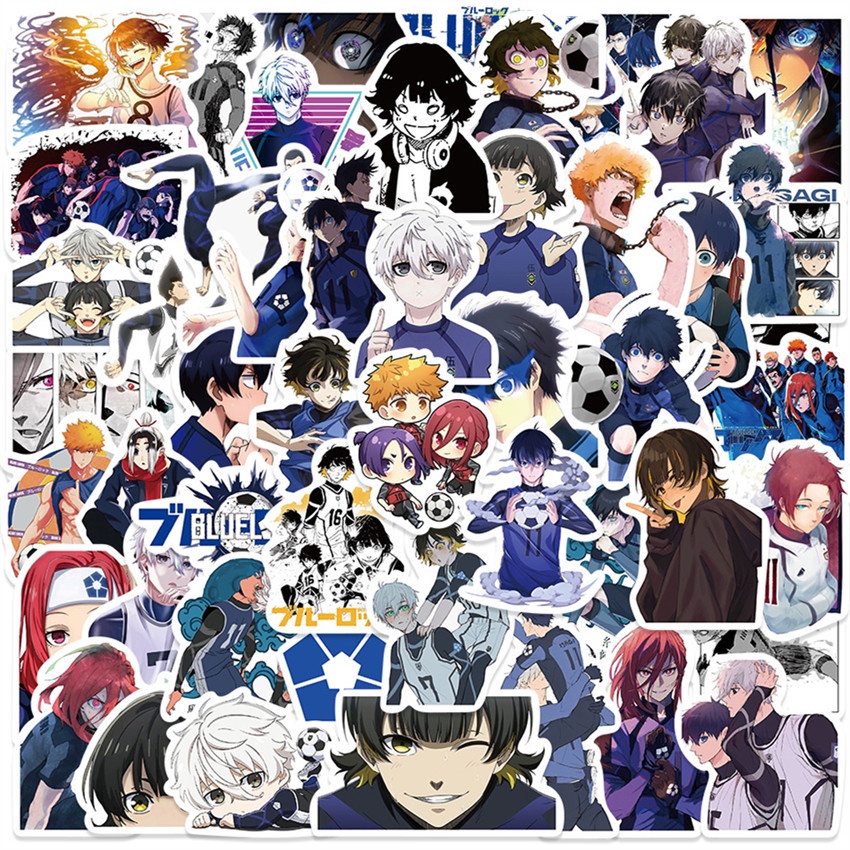 100Pcs/Set Blue Lock Series A Stickers Fashion DIY Waterproof Decals ...