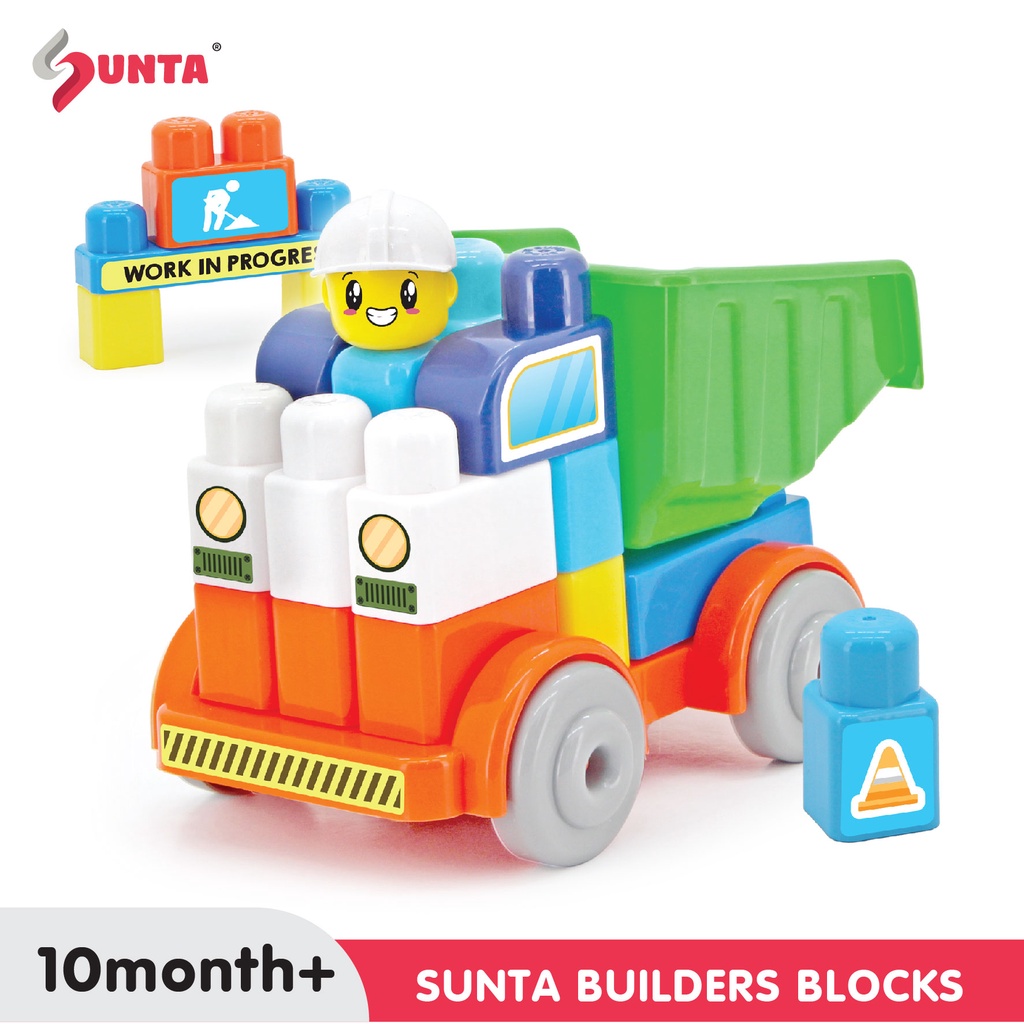 SUNTA 40pcs Non-toxic Round Edge Construction Dumper Truck Series Toy ...