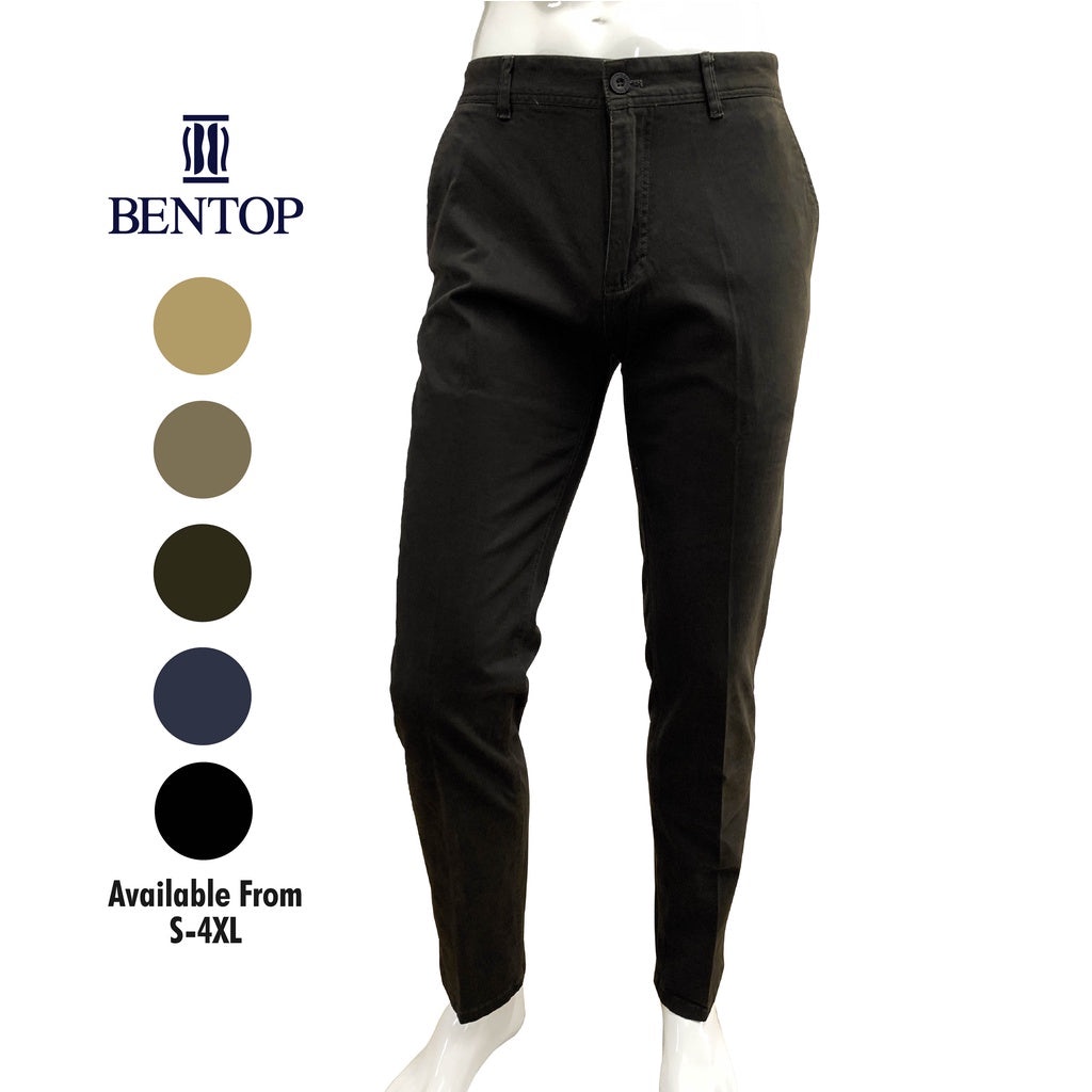 BENTOP Cotton Pant Slim Fit | Shopee Malaysia