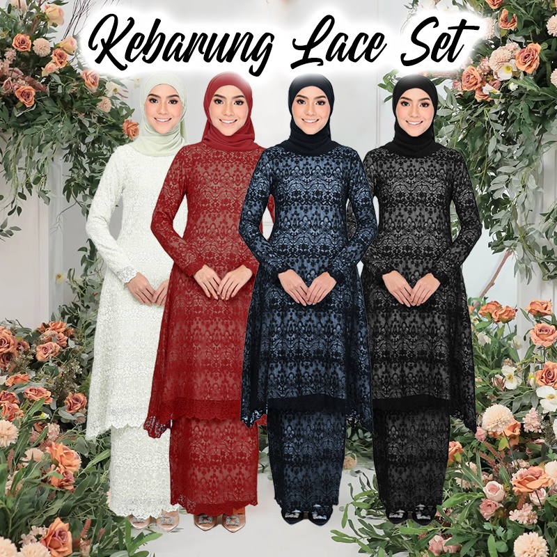 KEBARUNG SURI BAJU KURUNG Moden LABUH MUSLIMAH Lace Set Kebarung sulam ...