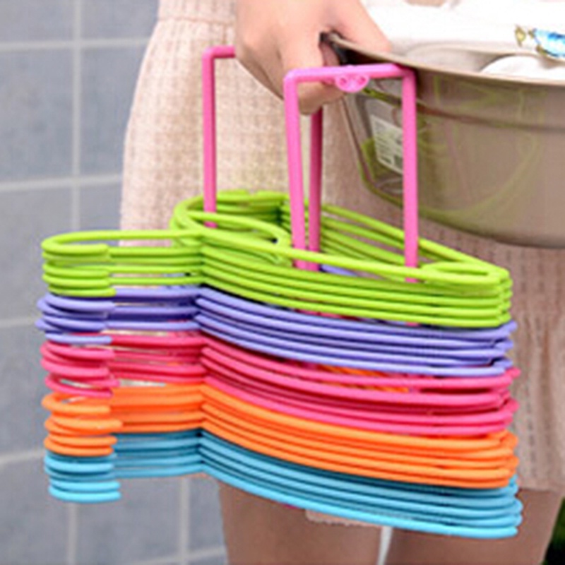 [Ready Stock] Portable Plastic Hanger Finishing Rack Home Storage Rack ...