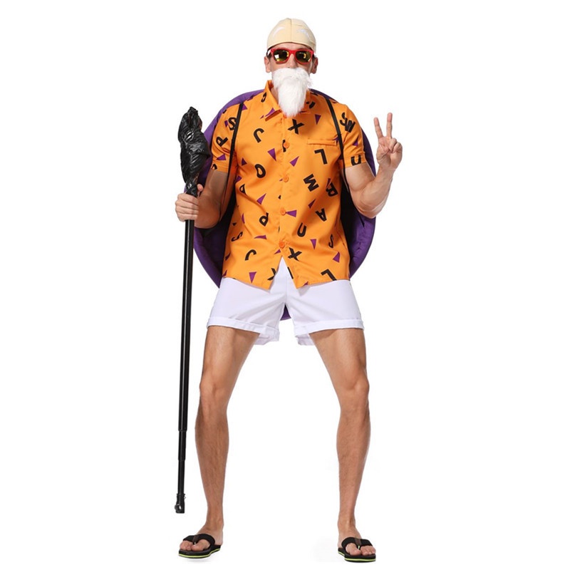 Master Roshi Tortoise Man Cosplay Uniforms Male Turtle Fairy Halloween ...