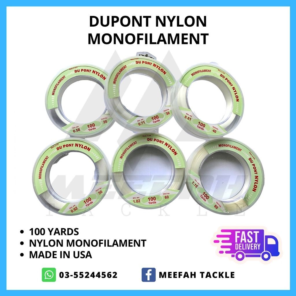 Dupont Nylon 100yds Made of USA Fishing Leader Line Tangsi | Shopee ...