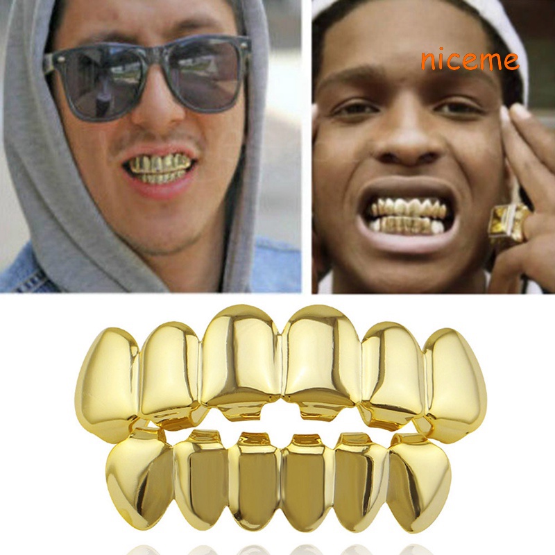 NM11 Hip-Hop Rapper 14K Gold Plated Mouth Caps Custom Teeth Grills ...