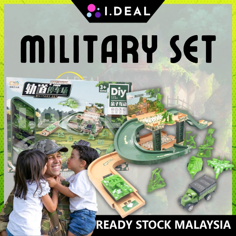 IDEAL Military Toy Set Parking Track Toys DIY Fun Game Car Truck Kids ...