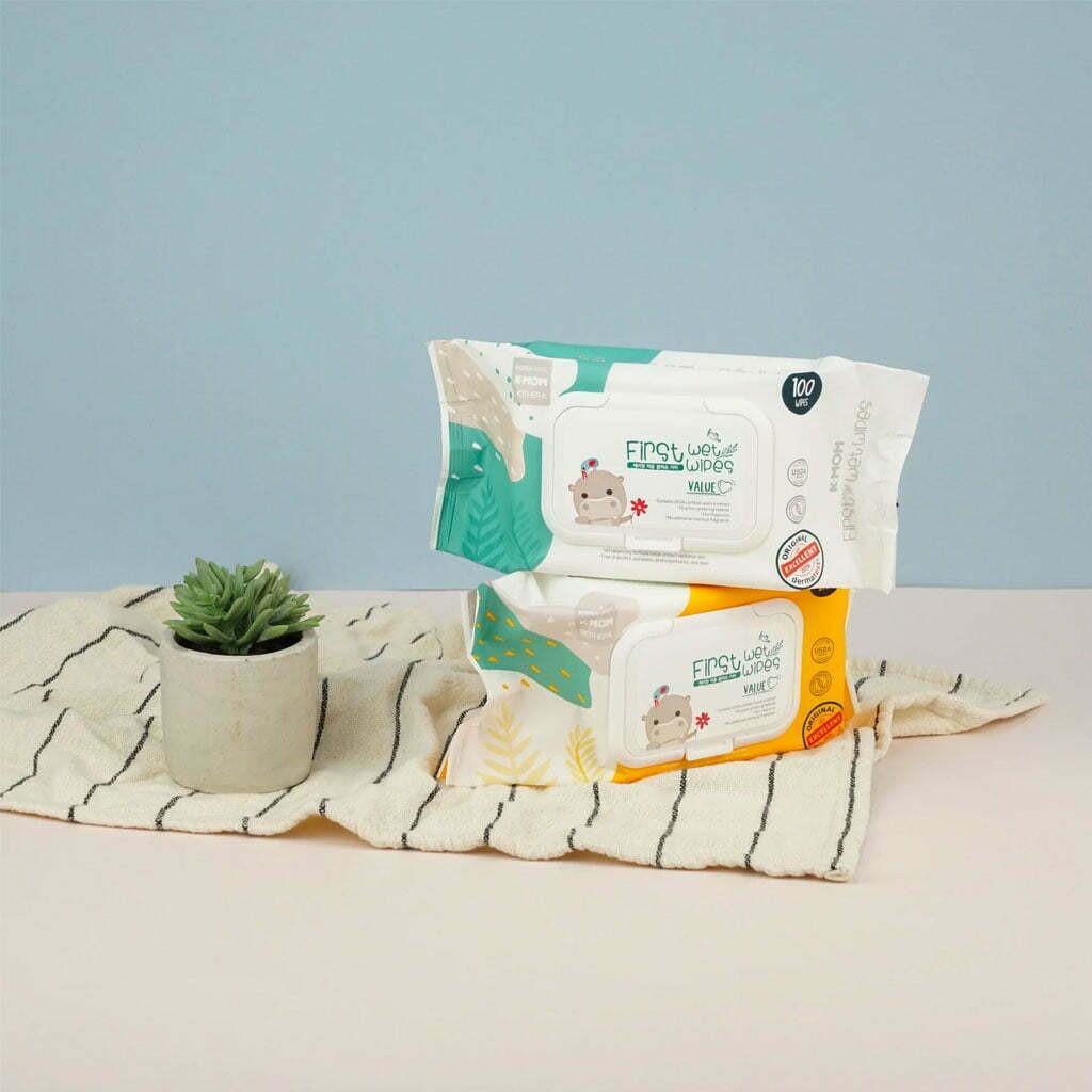 [Hayllo] K-MOM First Wet Wipes Embo - Value (100pcs / 1 Pack) | Shopee ...