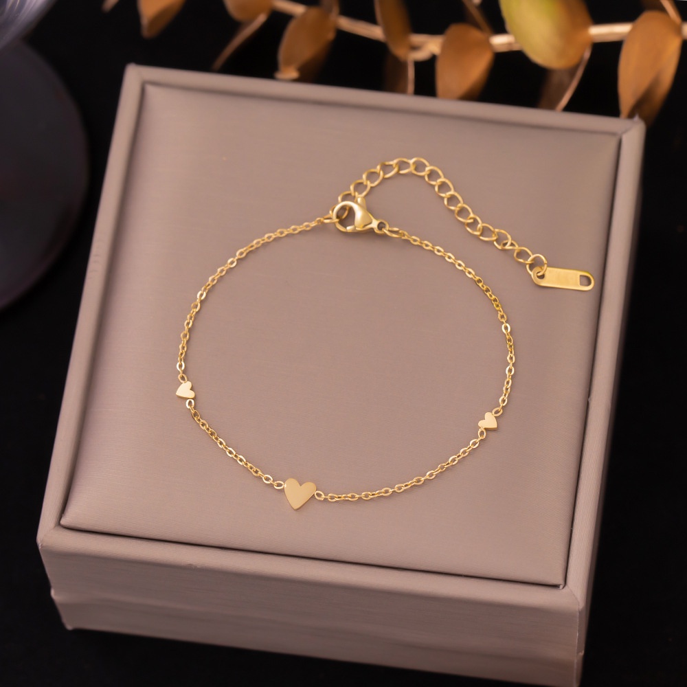 New Extremely Small Love stainless steel 18k Gold Bracelet for Women's ...