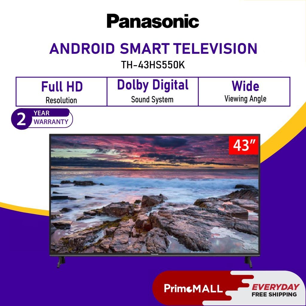 PANASONIC TH-43HS550K 43 INCH ANDROID TV TH-43HS550K Google Assistant Wide Viewing Bluetooth ...