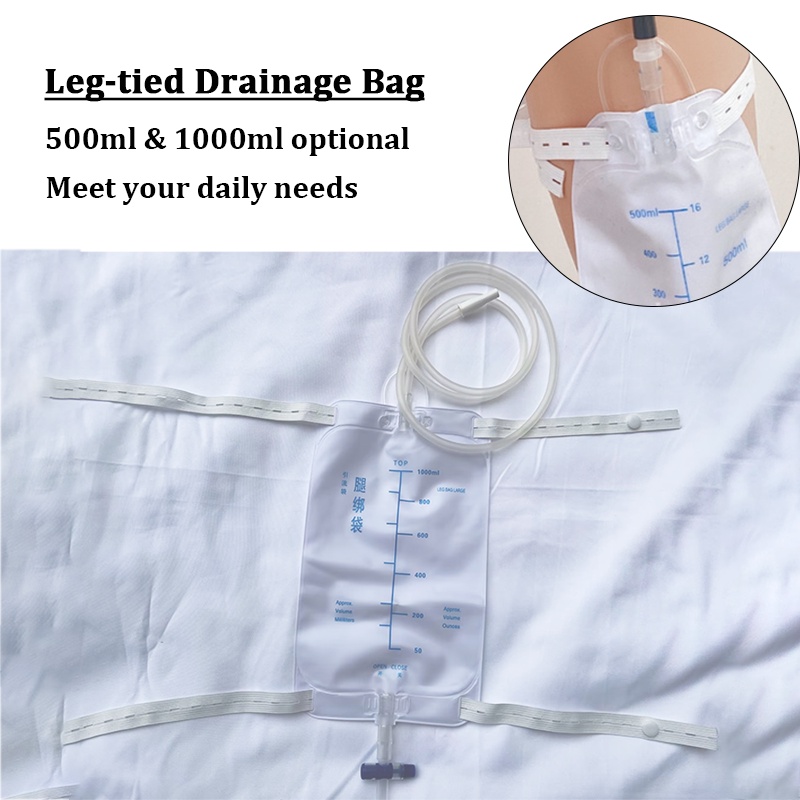 Disposable Drainage Bag Leg Tie Catheter Urine Collection Bag Connected ...