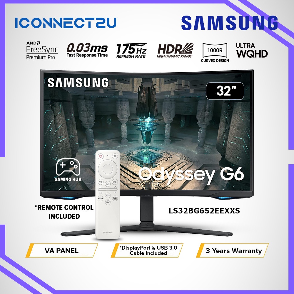 Samsung 32" Odyssey G65B VA QHD 240Hz 1ms Freesync HDR10+ Gaming Hub ...