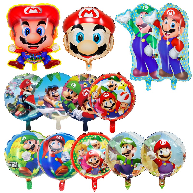 Super Mary Cartoon Mario Latex Aluminum Film Balloon Children's ...