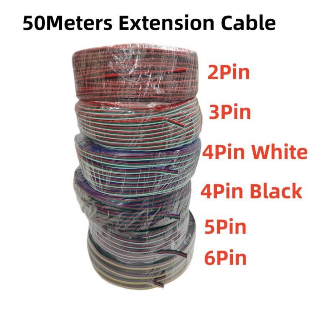 50meters / roll LED Cable Extension Wires Cord Connector 22AWG 2Pins ...