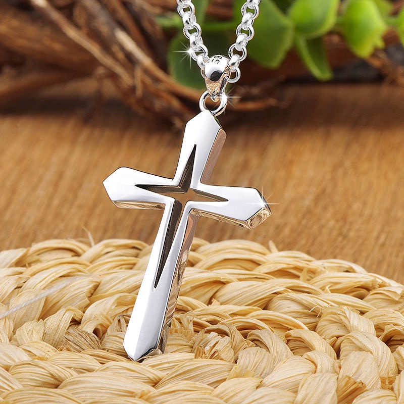 Starlight Cross Necklace s999 Sterling Silver Pendant Men Women Unique ...