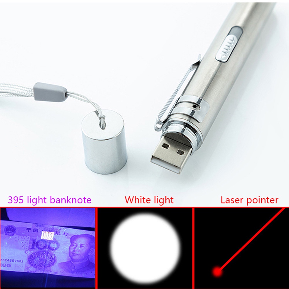 【Ready Stock】Ready Mini Red Laser Pointer Usb Rechargeable 3 in 1 LED ...