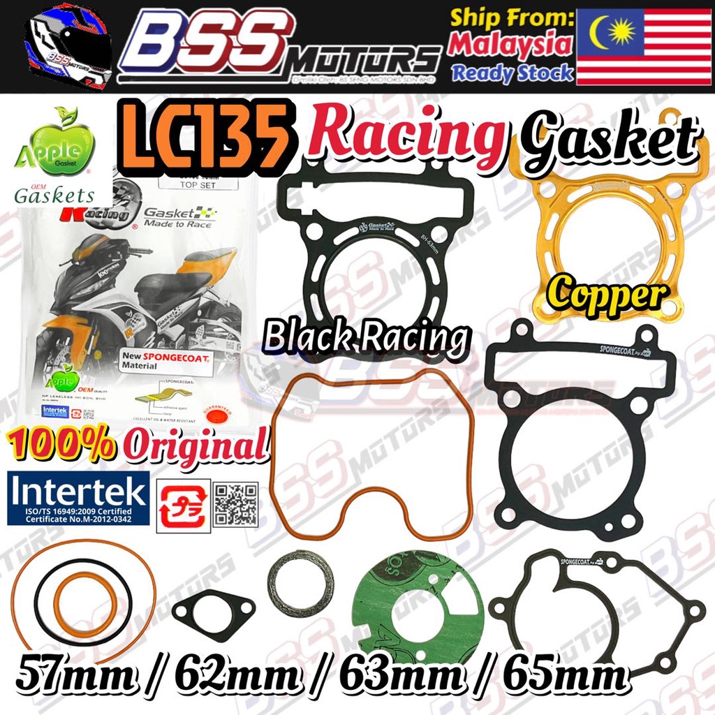 TOP SET Gasket Yamaha LC135 Apple Racing 57MM / 60MM / 62MM / 63MM ...