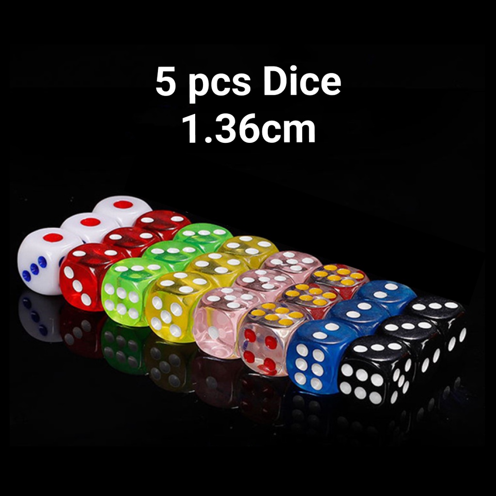 [5pcs] Shake Dice Six Sided Spot Dice Game Dadu 骰子 | Shopee Malaysia