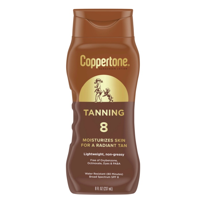 Coppertone Tanning Sunscreen Lotion, SPF 8 Broad Spectrum Sunscreen, 8 ...
